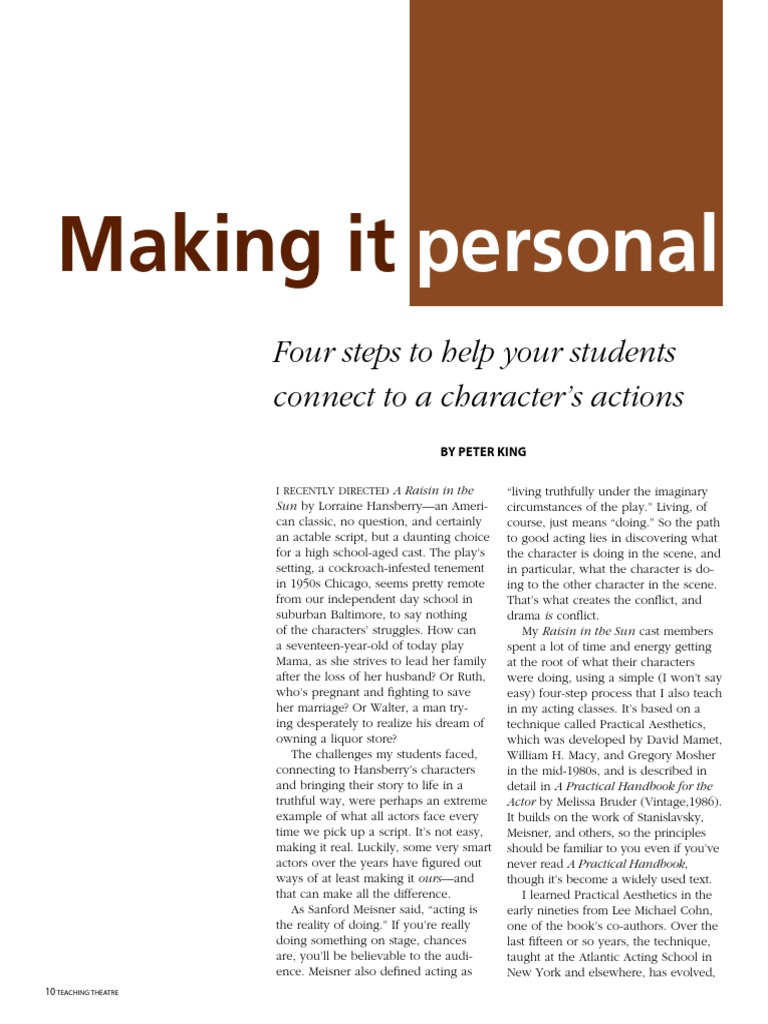 Practical Aesthetics | PDF | Acting | Entertainment