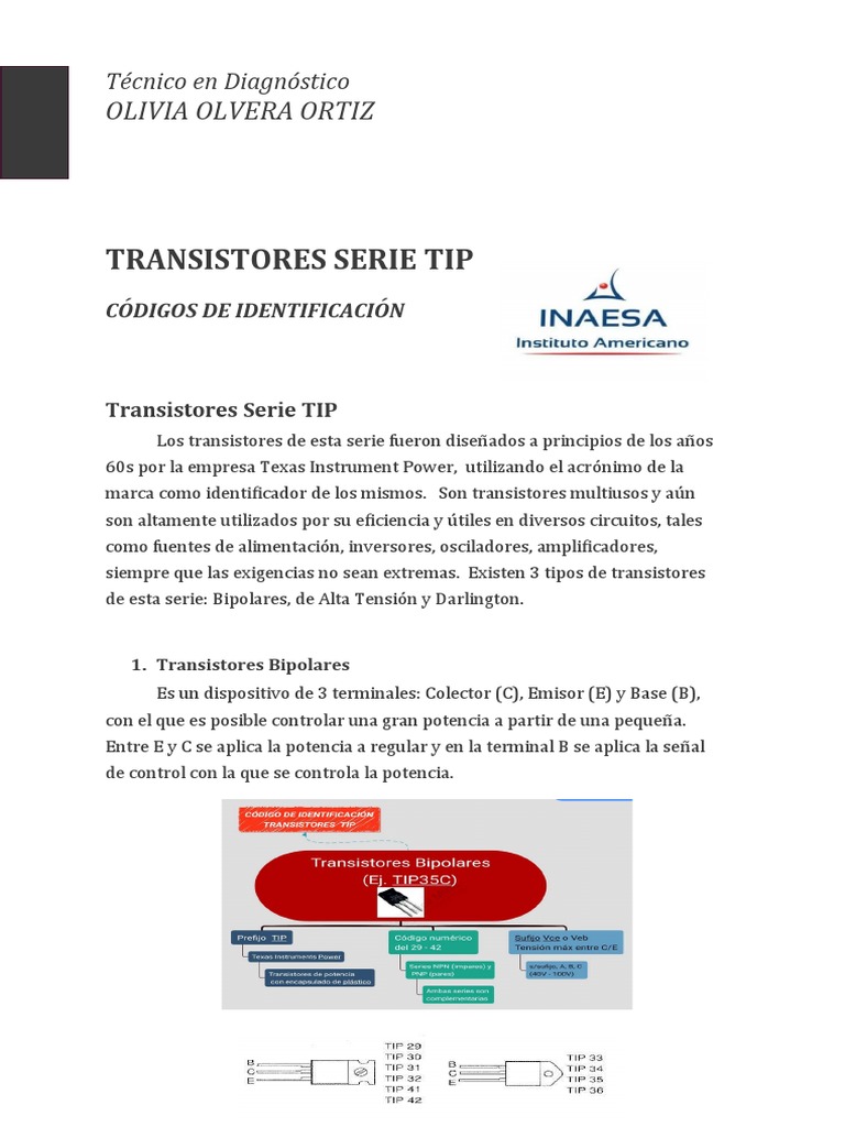 Código de Texas para Transistores | PDF | Transistor | Transistor de unión bipolar