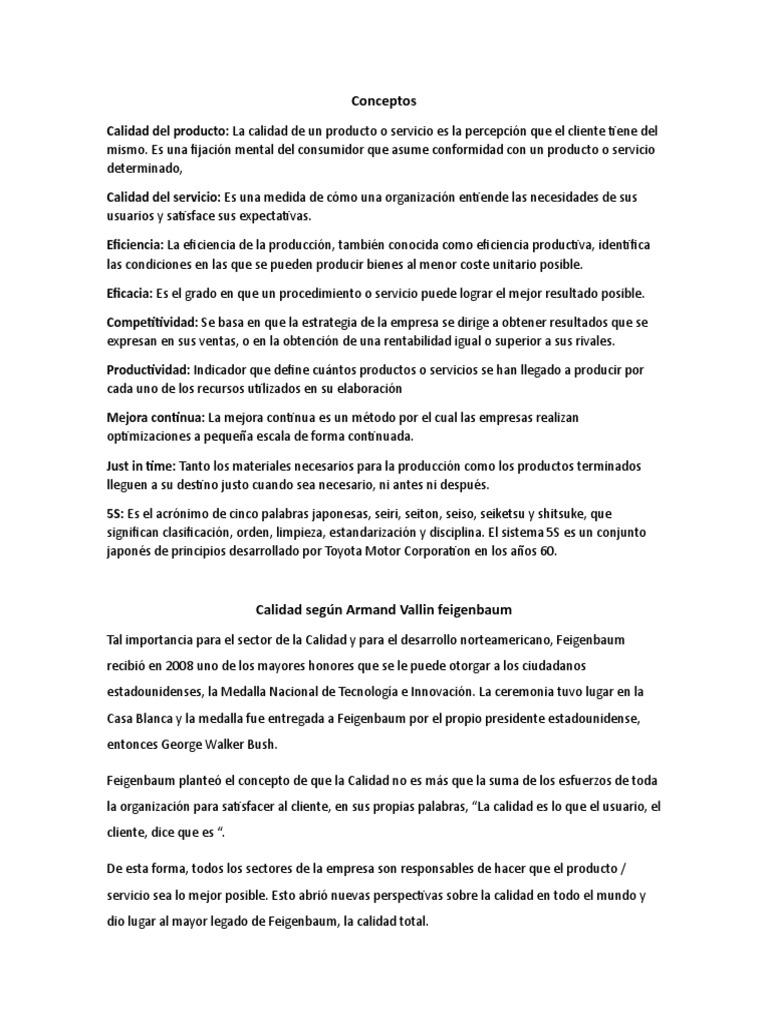 Calidad 1 | PDF | Calidad (comercial) | Economias