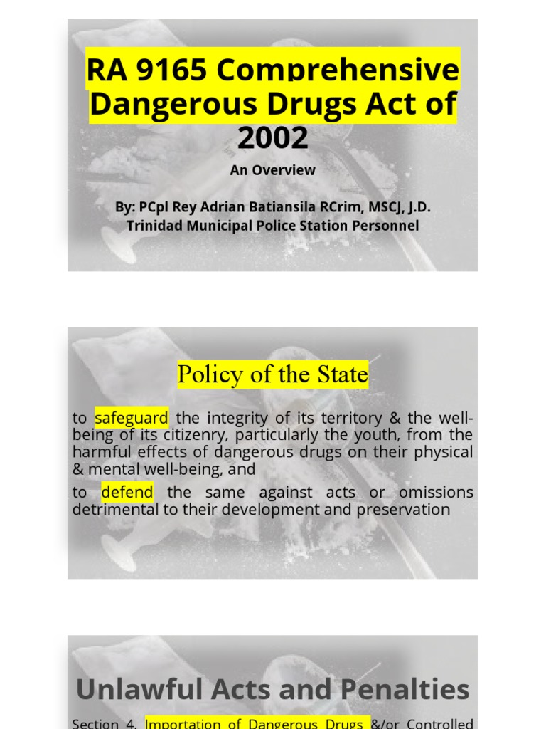 Republic Act 9165 Youth Congress | PDF | Prohibition Of Drugs | Narcotic