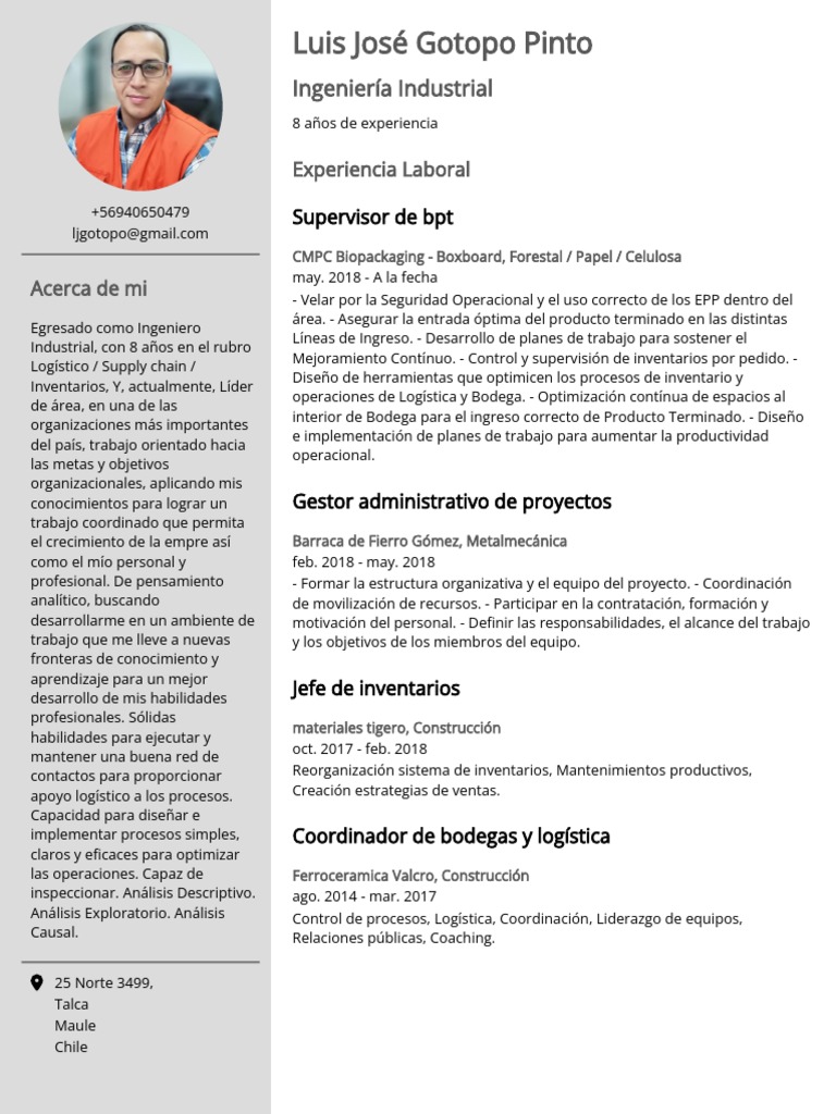 CV CompuTrabajo | Descargar gratis PDF | Logística | Ingeniería