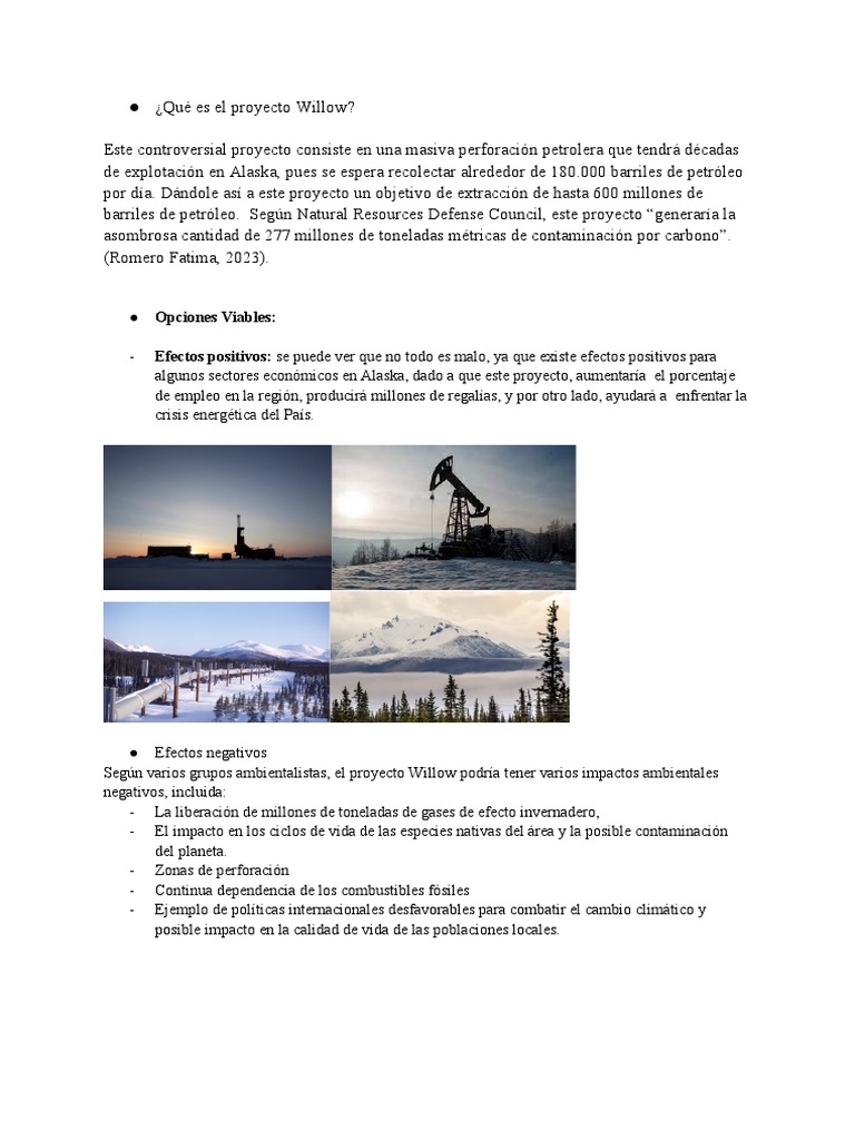 Proyecto Willow | PDF | Contaminación | Petróleo