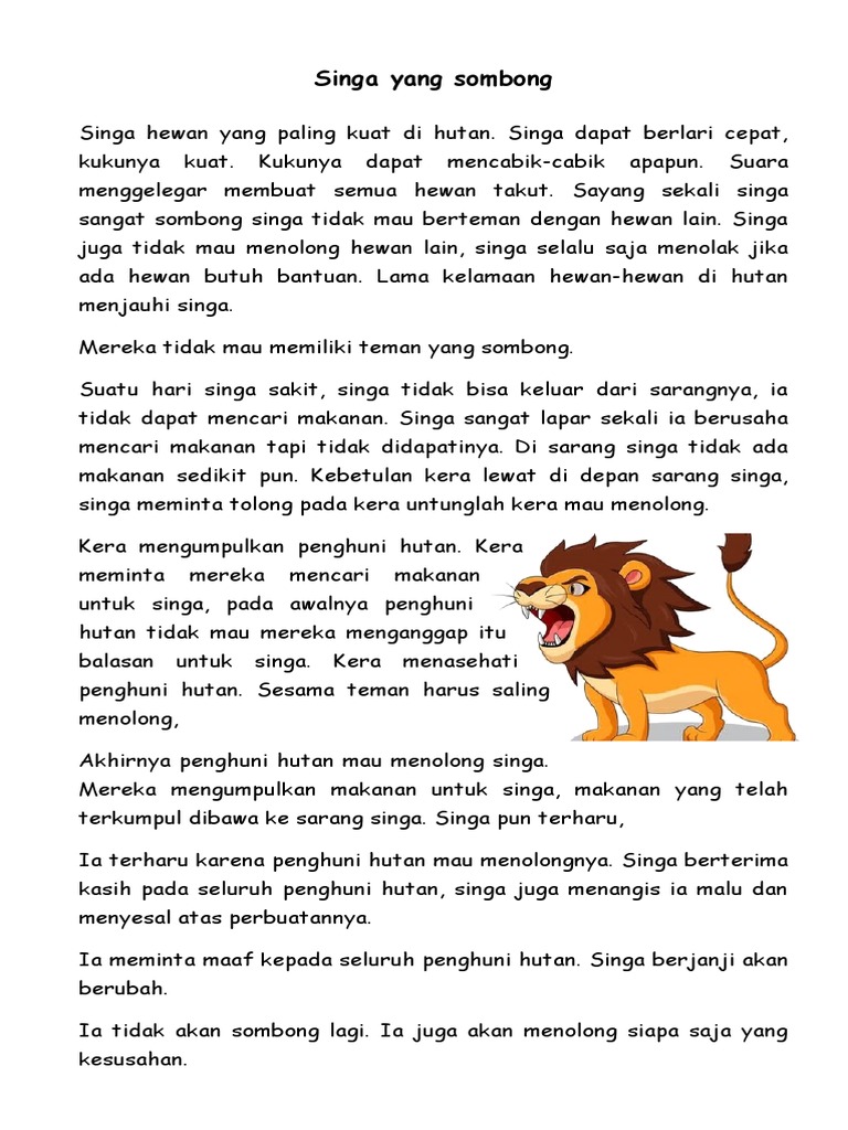 Singa Yang Sombong | PDF