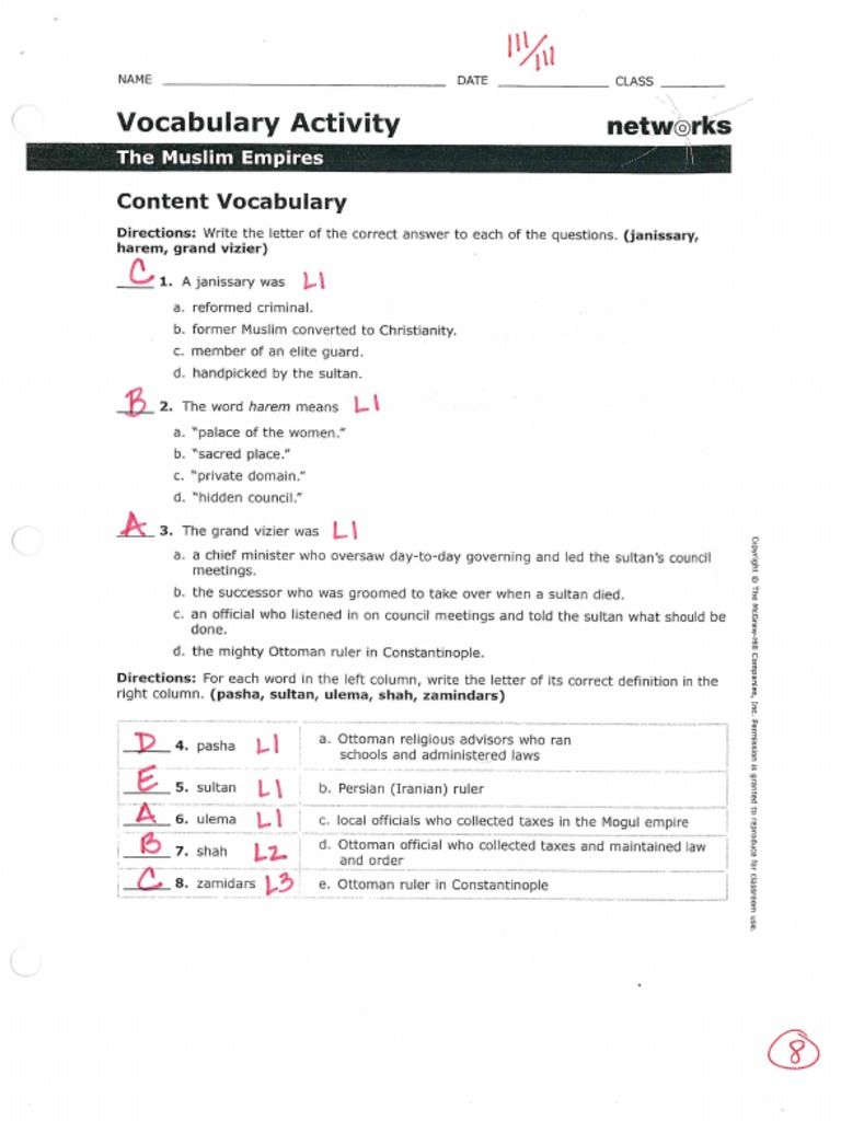 Guided Reading Activity - Muslim Empire | PDF