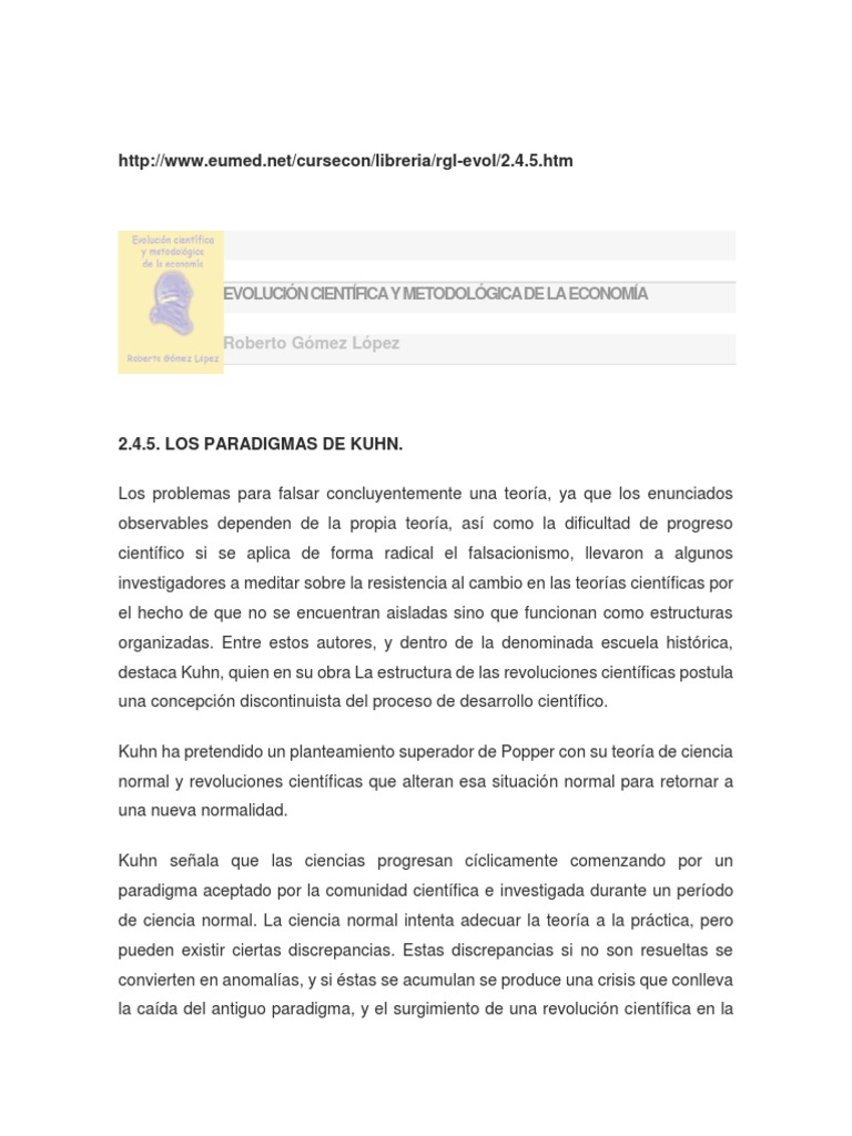 Los Paradigmas de Kuhn | PDF | Paradigma | Karl Popper