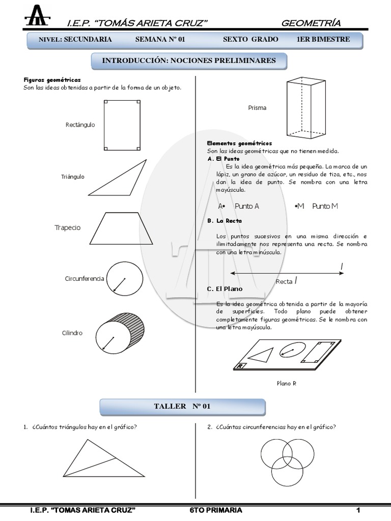 6to Geometría 1er Bimestre 2017 | PDF | Triángulo | Geometría del plano euclidiano