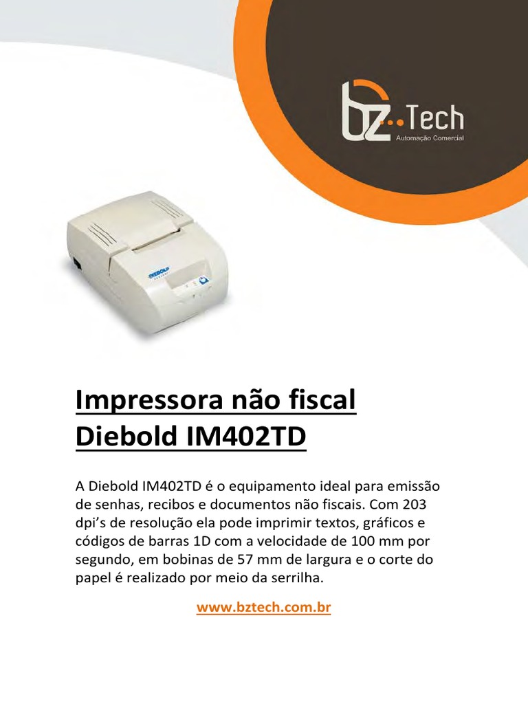 Manual Faq Diebold Im402td | PDF | Impressora (informática) | Equipamento