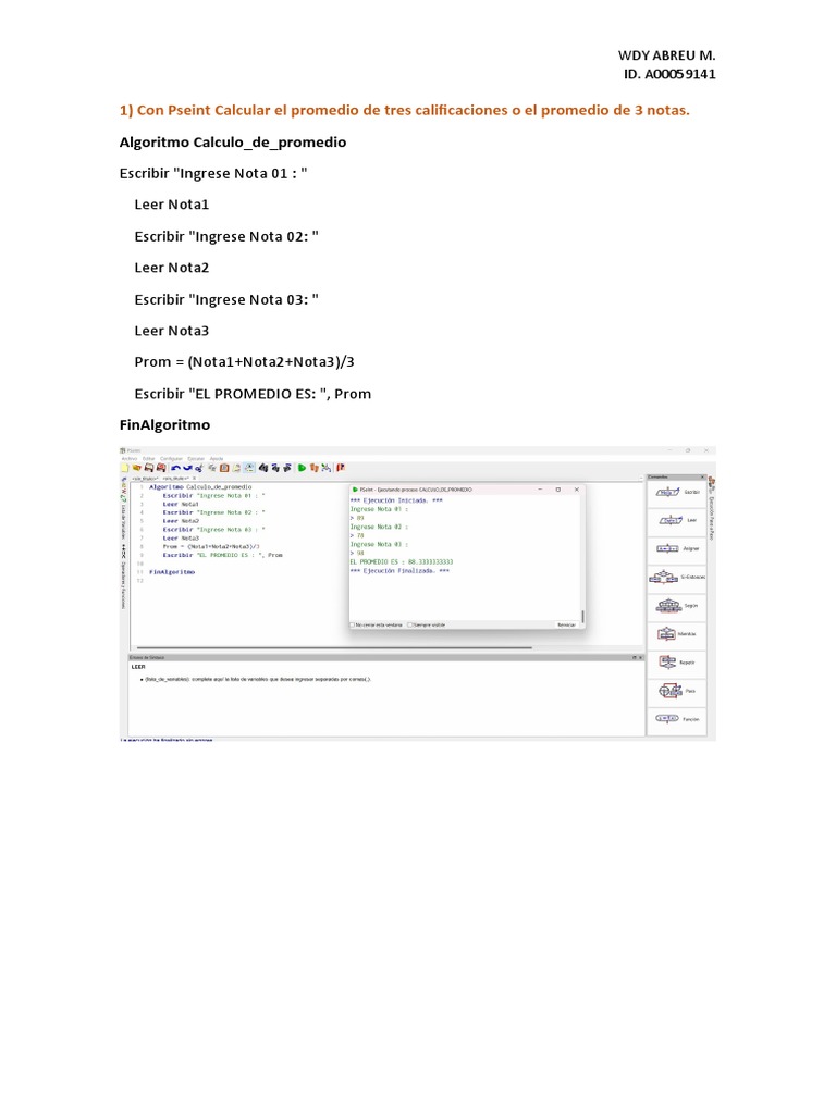 Unidad 2. Actividad 3. Pseint | PDF
