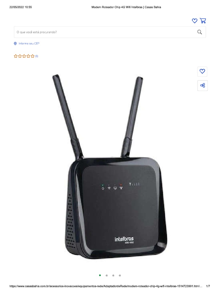 Modem Roteador Chip 4G Wifi Intelbras - Casas Bahia | PDF