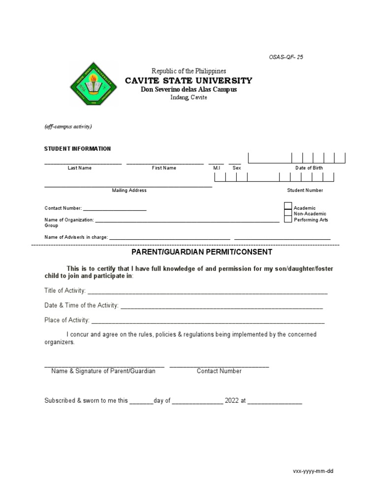 PARENTS PERMIT Off Campus | PDF | Human Rights | Social Institutions