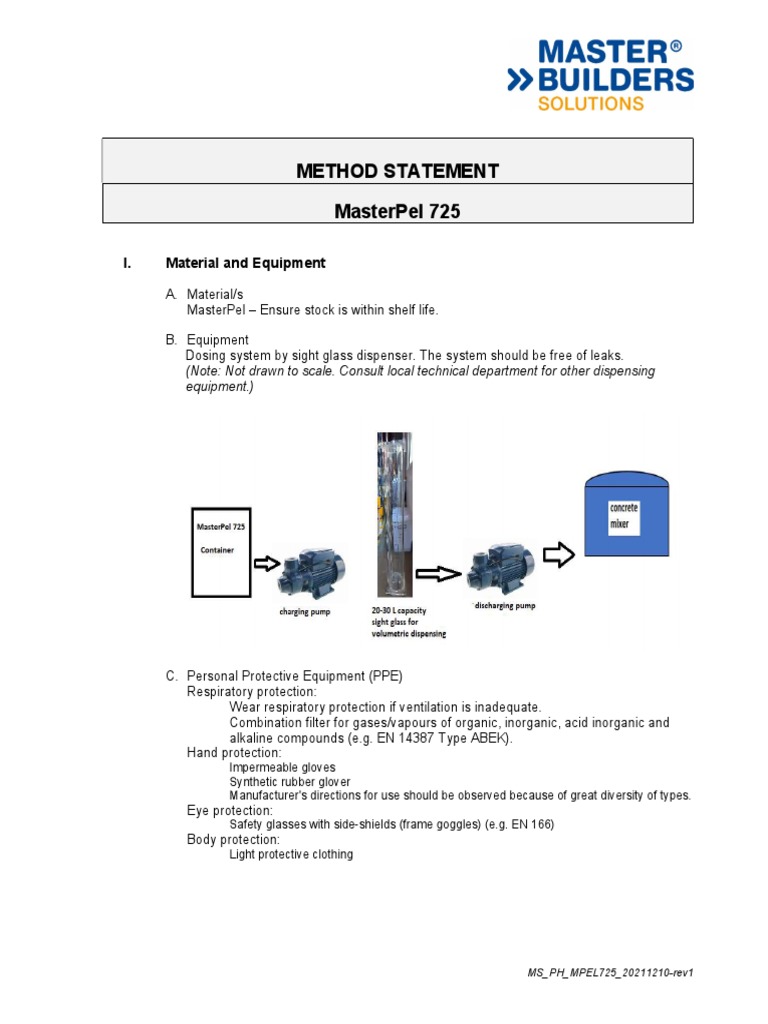 MasterPel 725 Method Statement | PDF