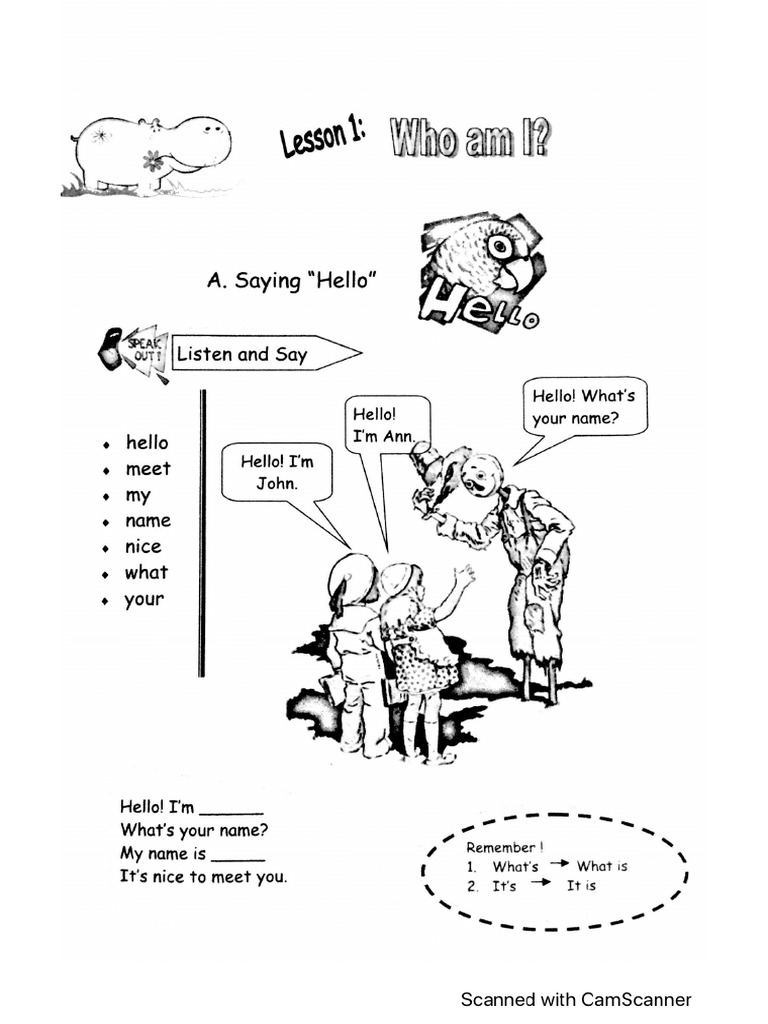 English Prathom 1 Lesson 1 | PDF