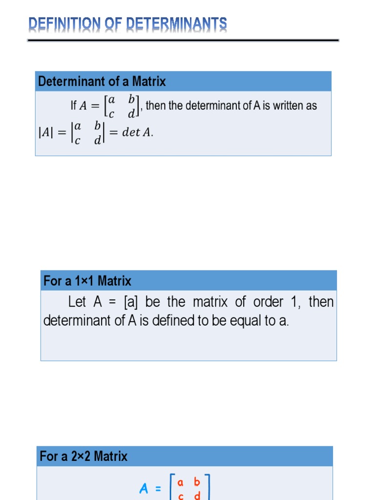 Determinants of A Matrix | PDF
