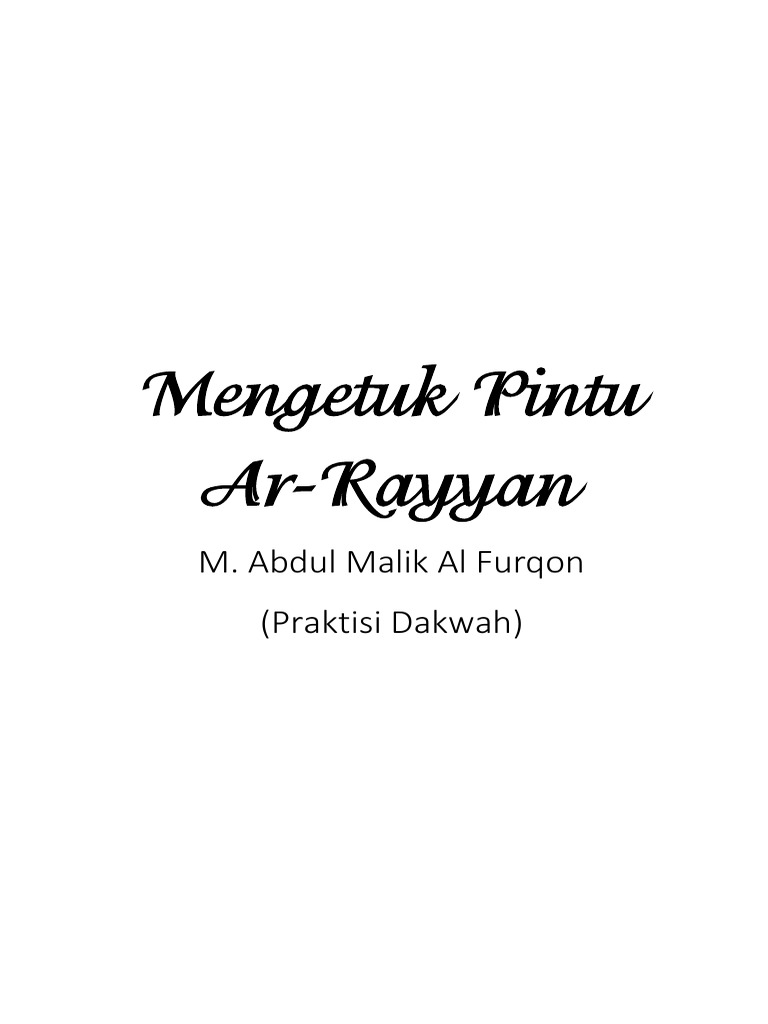 Mengetuk Pintu Ar Rayyan | PDF