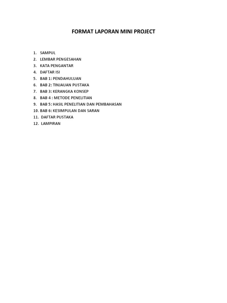 Format Laporan Mini Project | PDF