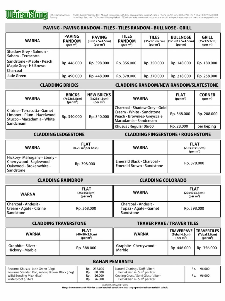 Pricelist 2023 | PDF