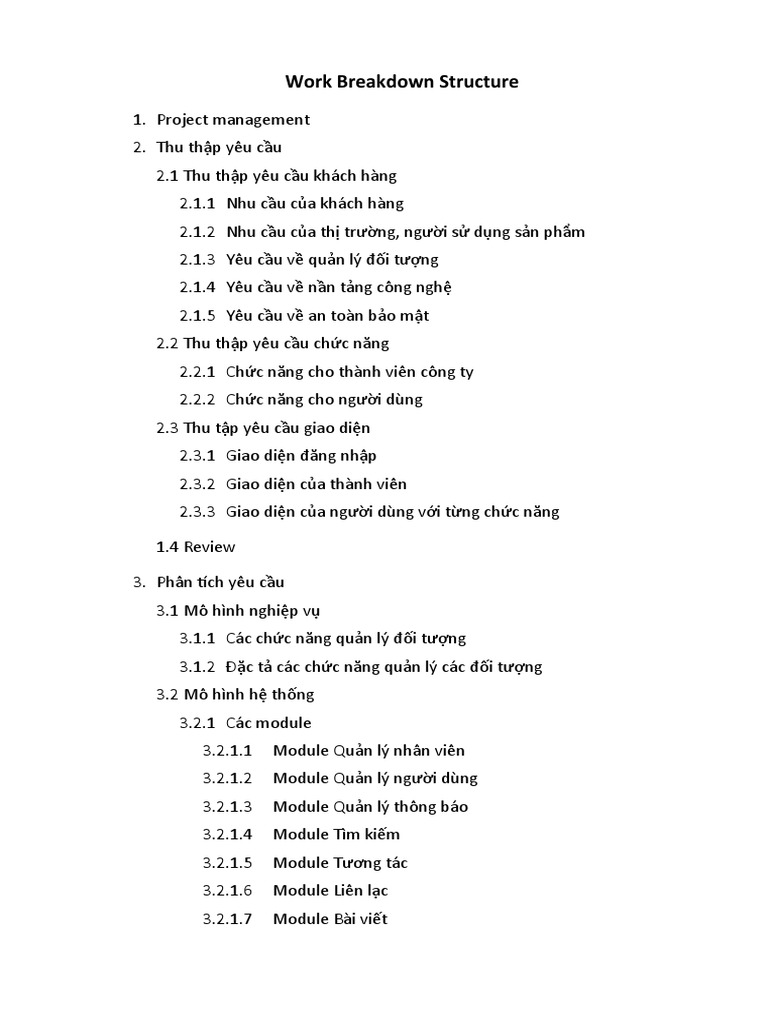 Work Breakdown Structure | PDF