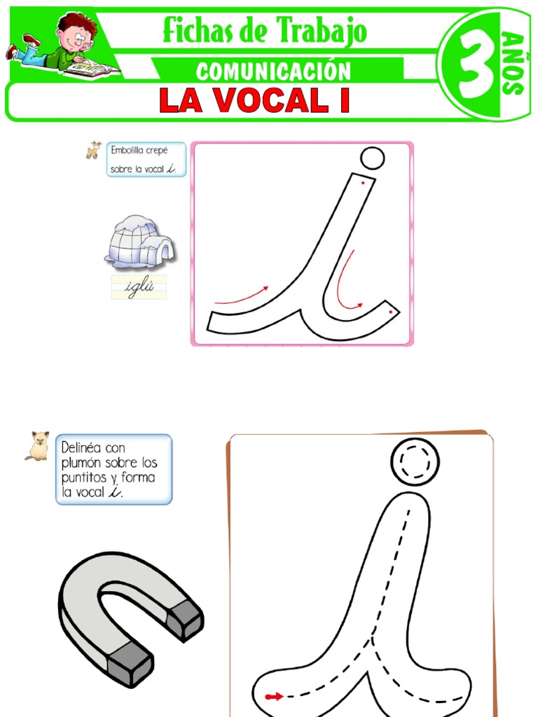 Fichas de Trabajo para la Vocal I | PDF