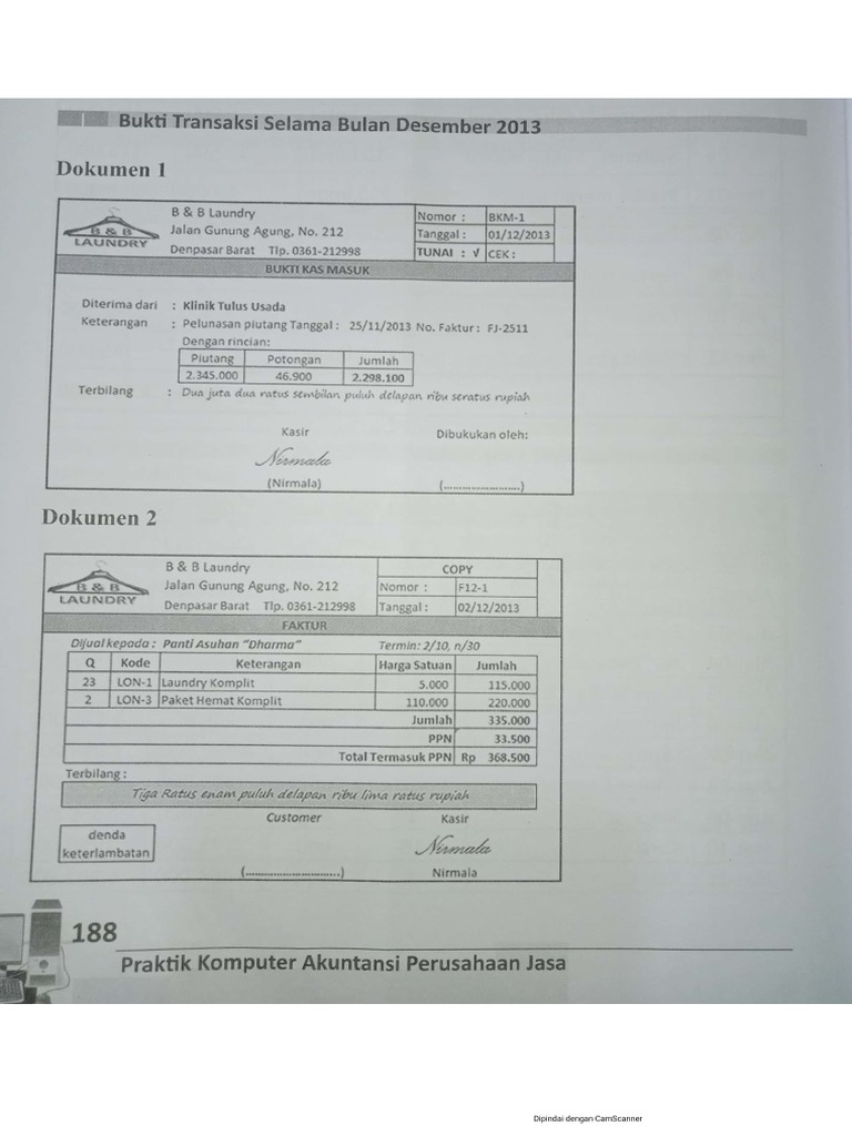 Dokumen Transaksi BNB Laundry XI AKL | PDF