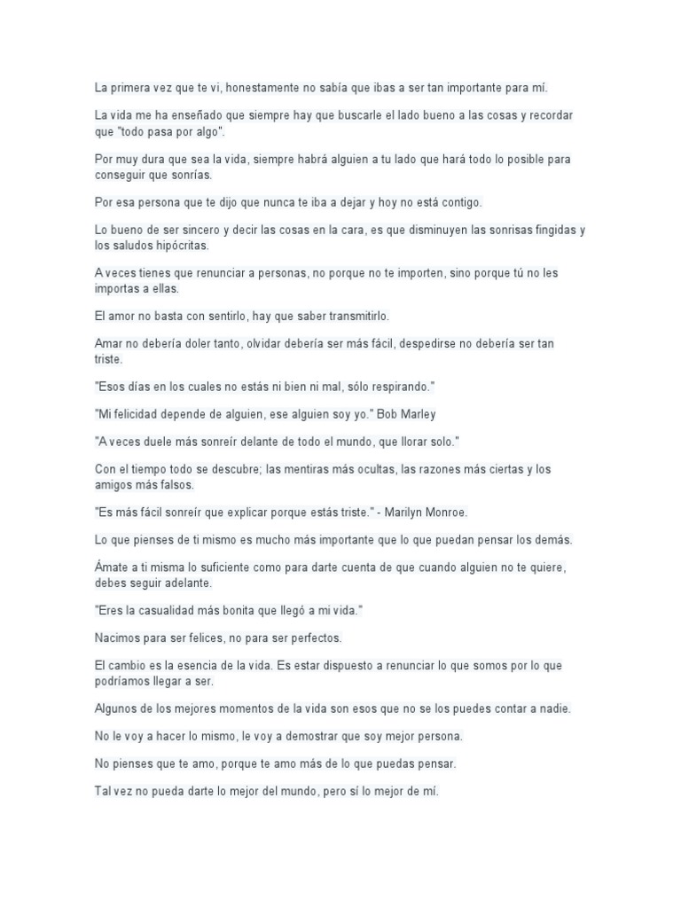 La Primera Vez Que Te VI | PDF | Amor