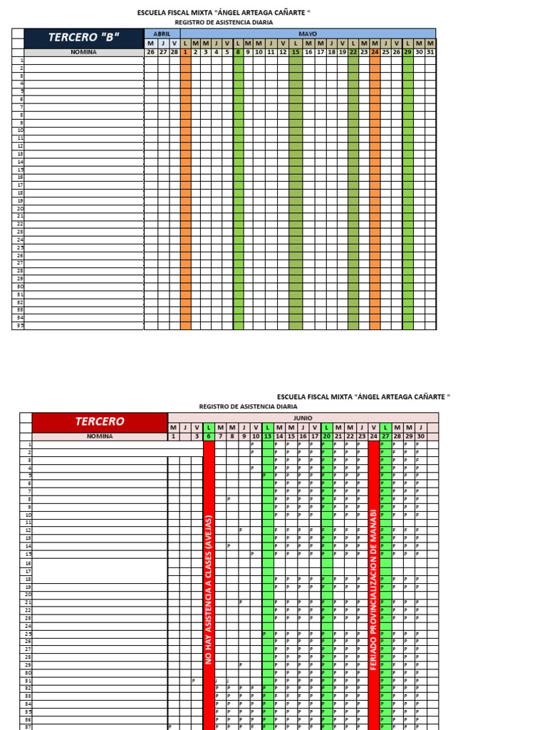 Asistencia Por Meses | PDF