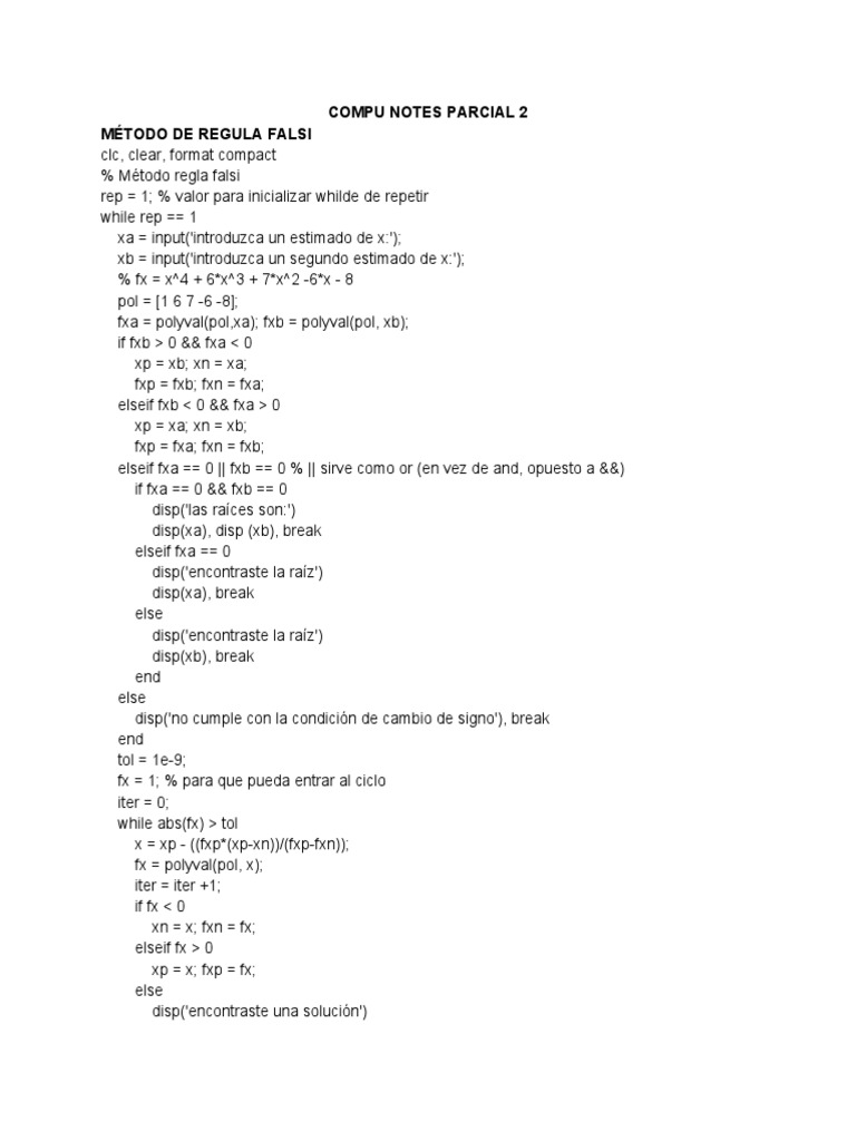 MATLAB Coding Notes | PDF | Matemáticas | Algoritmos