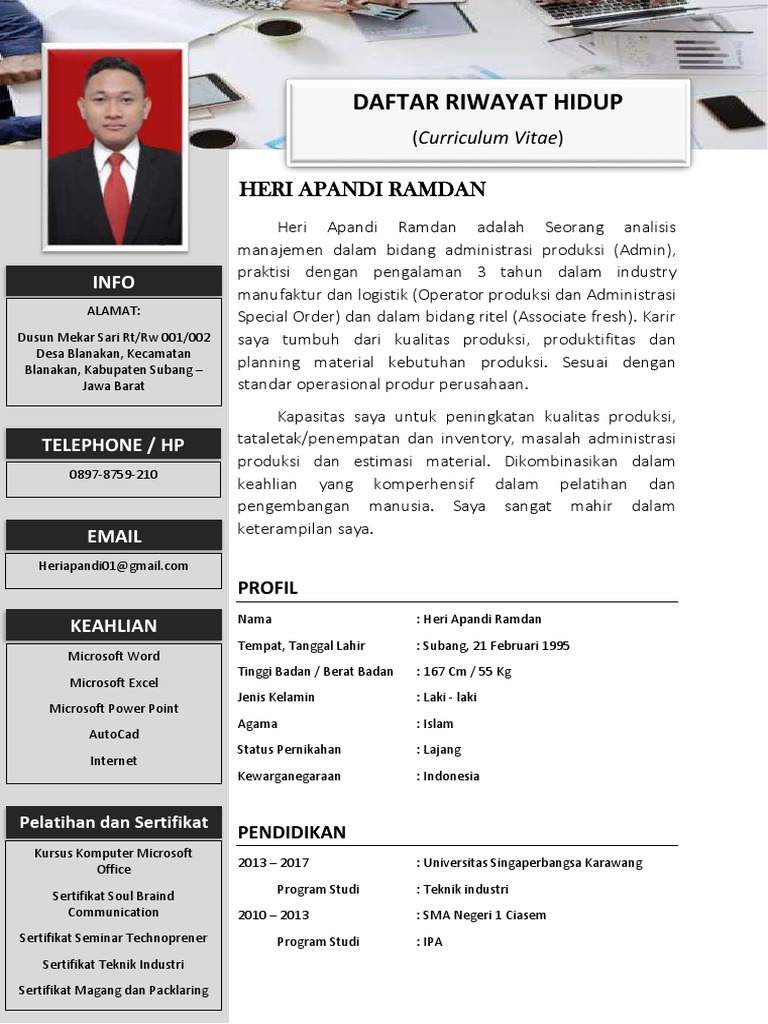 CV Heri Apandi Ramdan | PDF