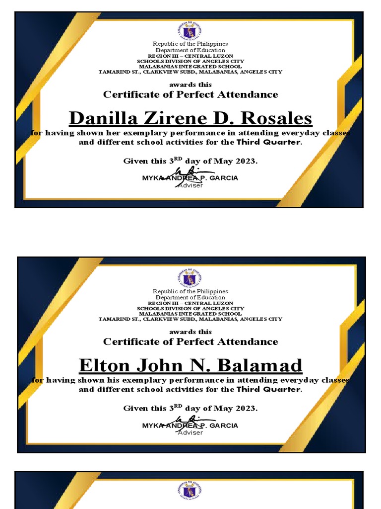 Certificate of Attendance | PDF | Philippines