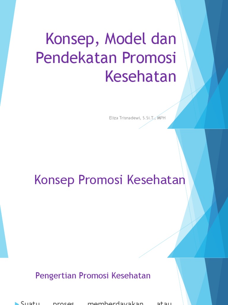 Model dan Pendekatan Promosi Kesehatan | PDF | Pengembangan Diri