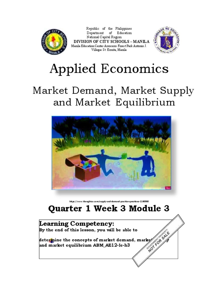 ABM-APPLIED ECONOMICS 12 - Q1 - W3 - Mod3 | Download Free PDF | Supply (Economics) | Demand