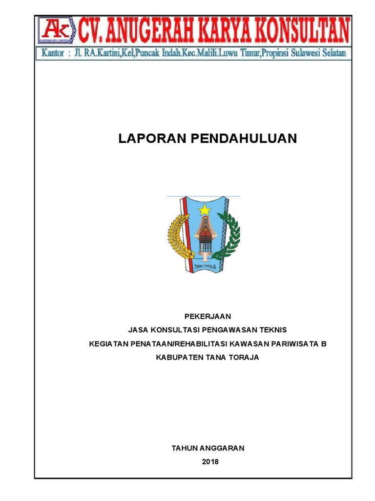 Sampul Laporan Pendahuluan | PDF
