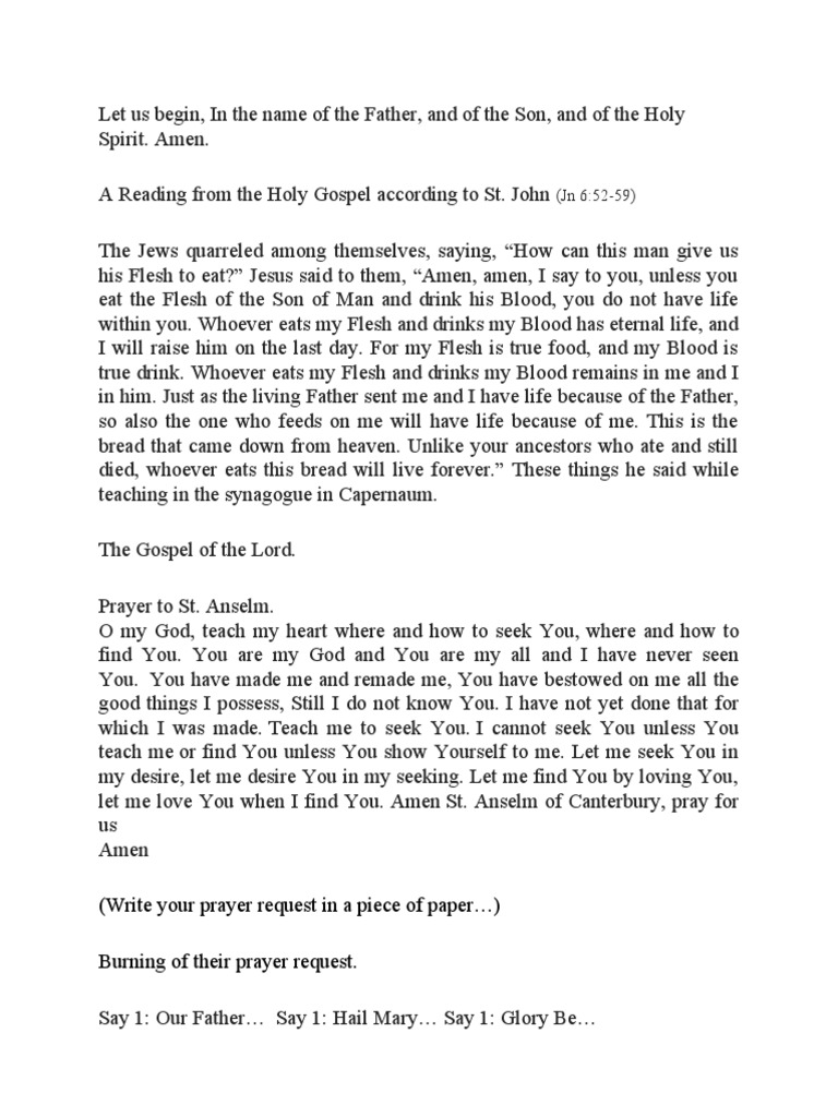 Gospel Reflection and Prayer Guide | PDF