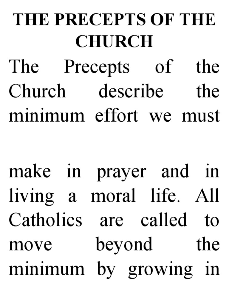 The Precepts of the Church | PDF