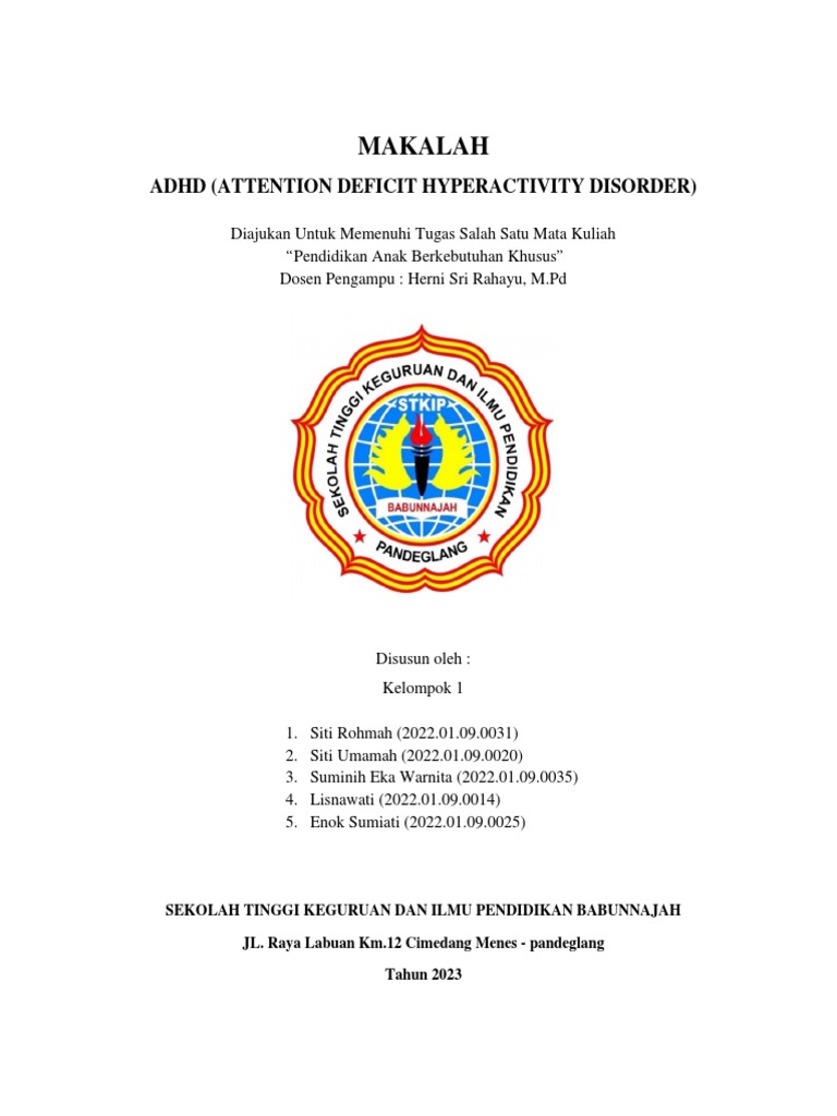 ADHD: Gejala, Penyebab, dan Penanganan | PDF