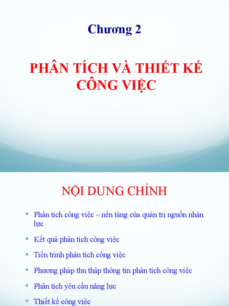 HRM - MBA 2022 Chg2. Phân tích và Thiết kế Công việc | PDF