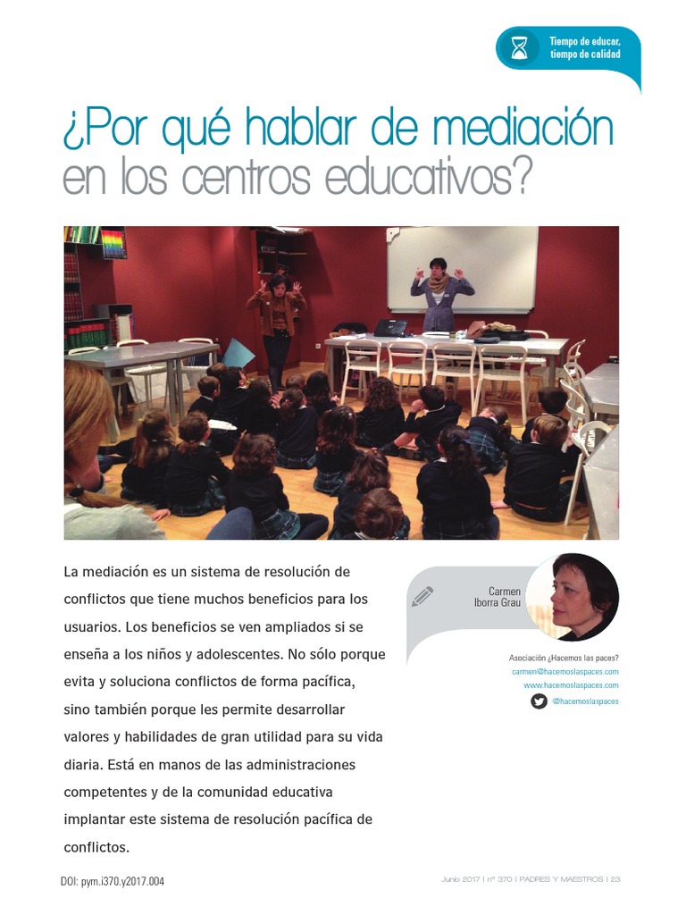 Porque Hablar de Mediacion en Los Centros Educativos | PDF | Mediación ...