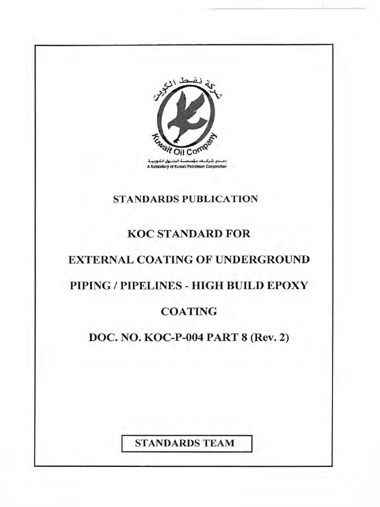 KOC Standards for High Build Epoxy Coating | PDF | Pipe (Fluid ...