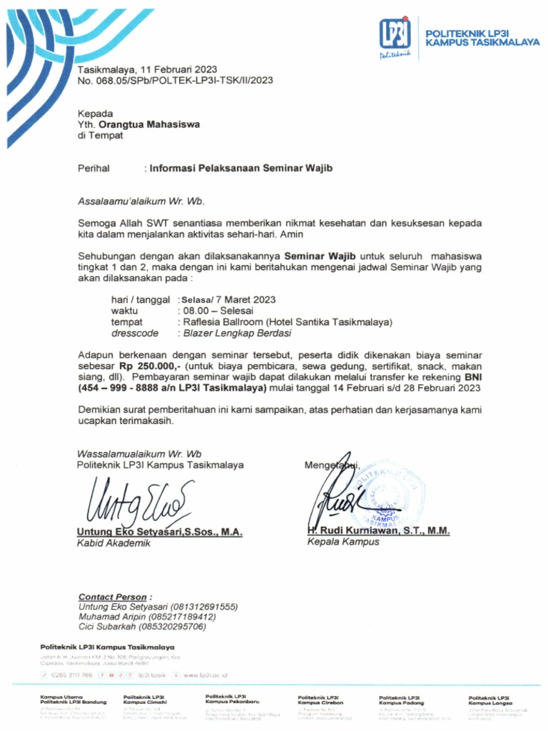 068-SPb-Pelaksanaan Seminar Wajib (Fix) | PDF