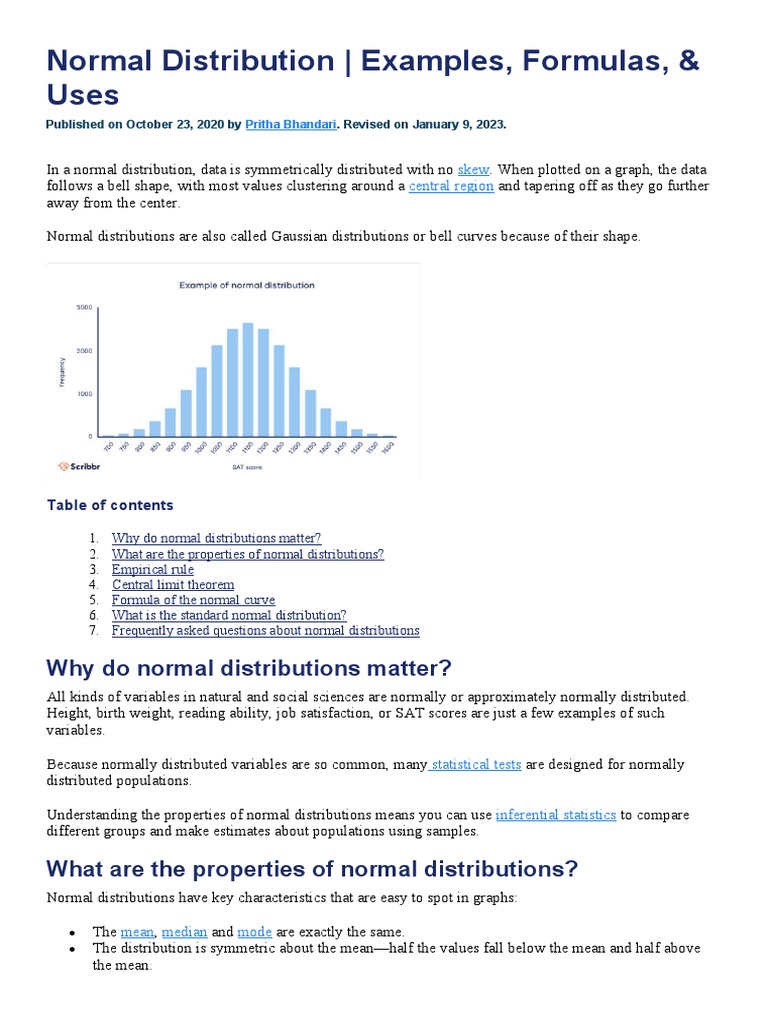 Normal Distribution1 | PDF | Normal Distribution | Standard Deviation