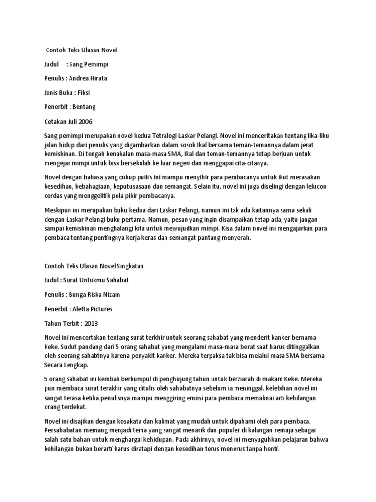 Contoh Teks Ulasan | PDF