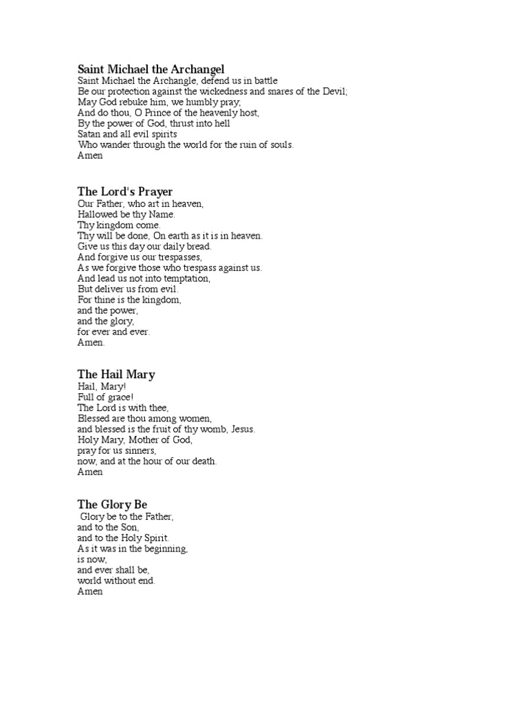 Basic Prayers | PDF | Lord's Prayer | God The Father