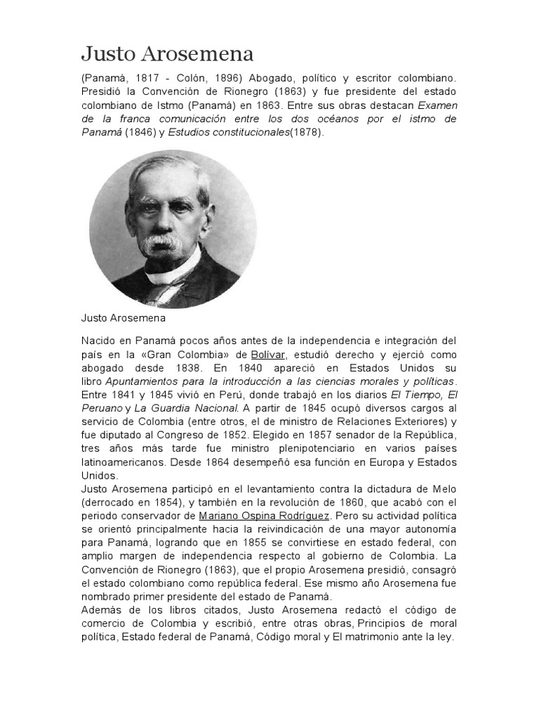 Biografia Justo Arosemena | PDF