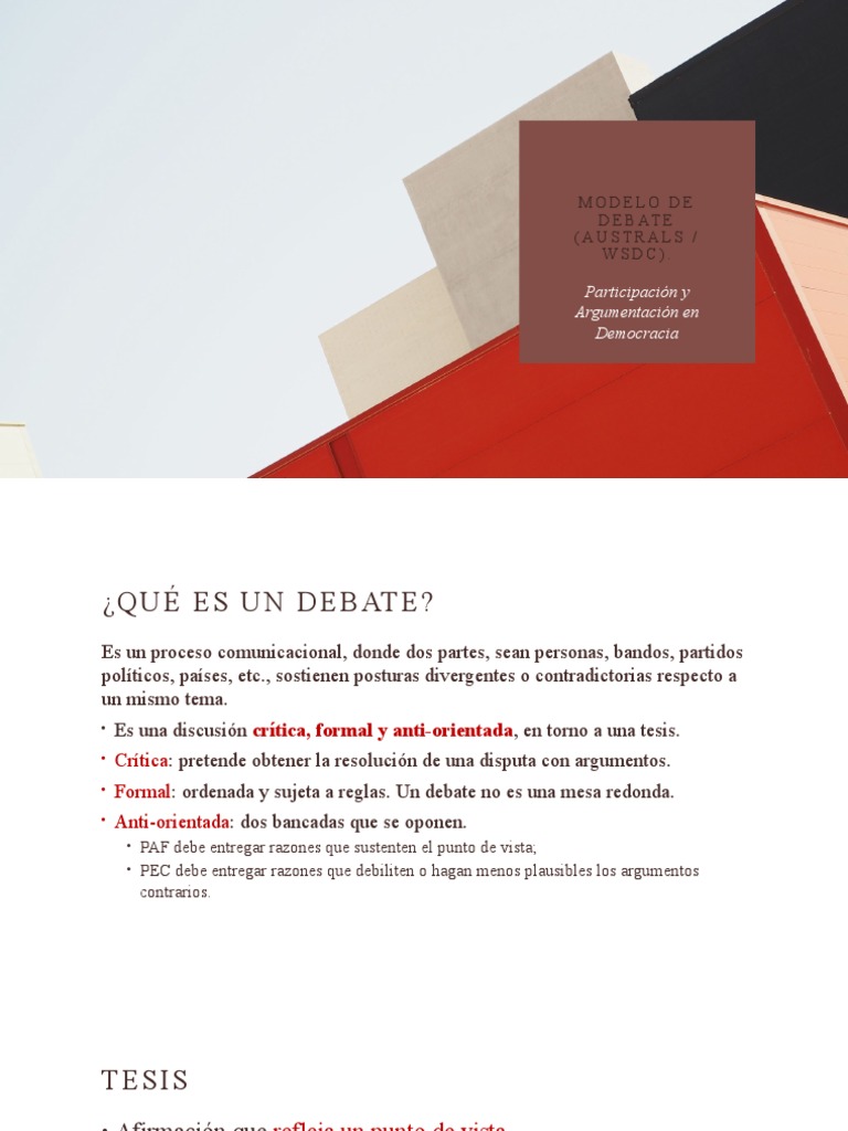 Modelo de Debate WSDC: Estructura y Roles | PDF | Argumento | Hablar en ...