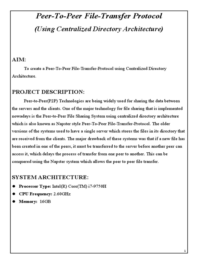 Mini Project Report Pdf Peer To Peer Computing 