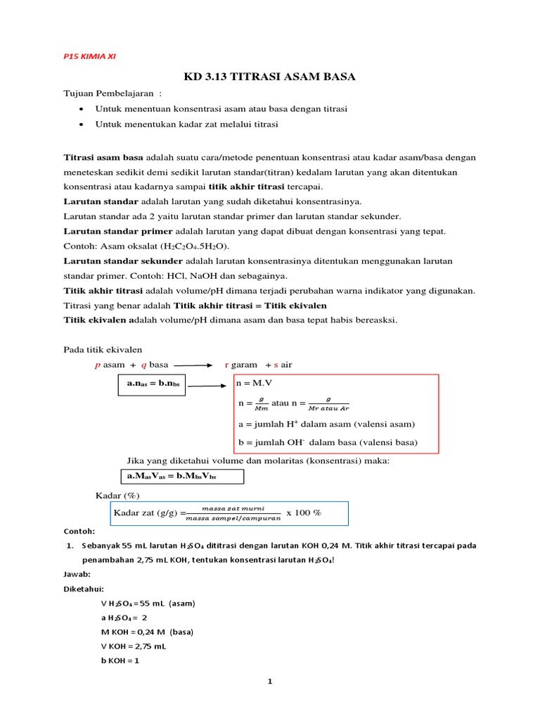 P15 Titrasi Asam Basa | PDF | Sains & Matematika