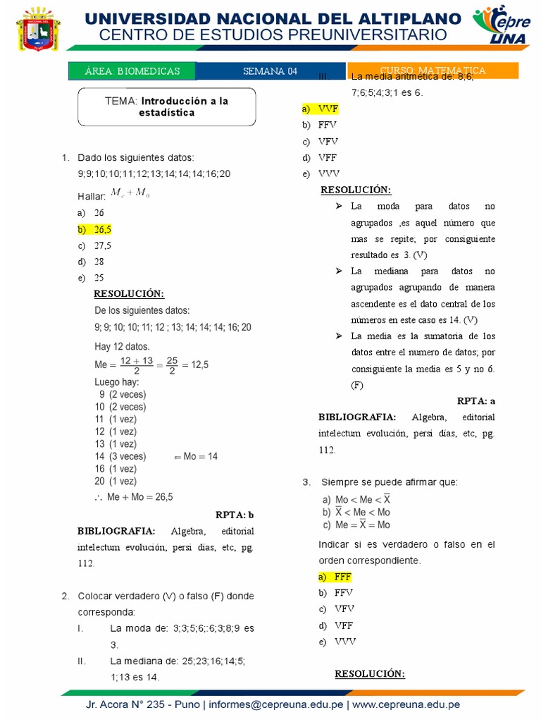 Solucionario Matematica BIOMEDICAS | PDF | Observación | Science