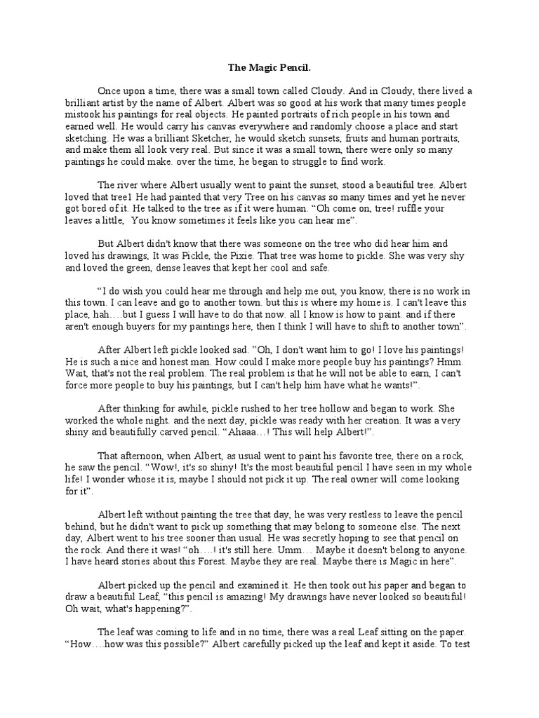 The Magic Pencil Story in English | PDF