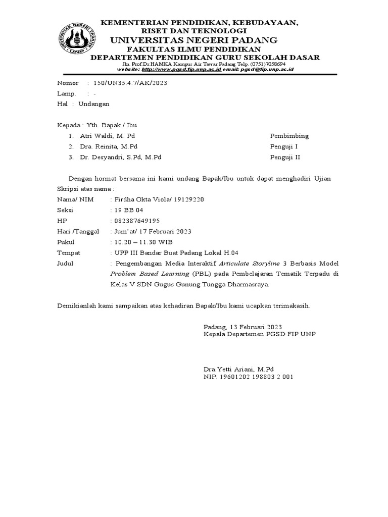 Undangan Kompre (Tanpa TTD) | PDF | Sains & Matematika