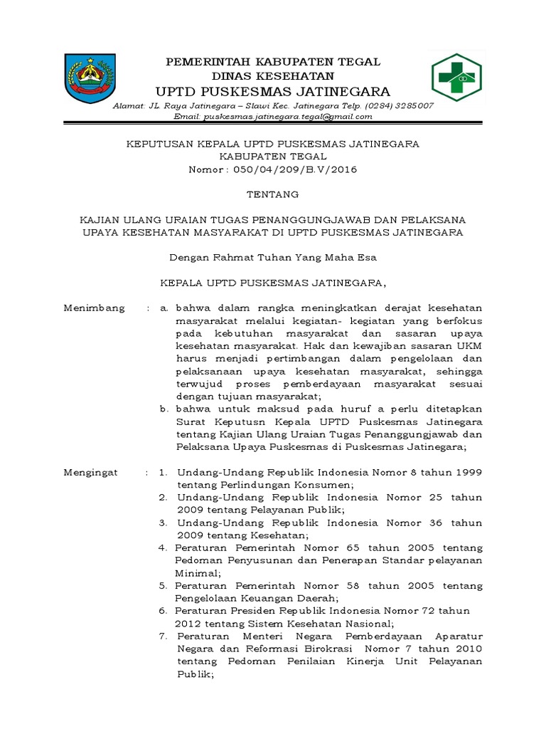 SK Kajian Ulang Uraian Tugas | PDF