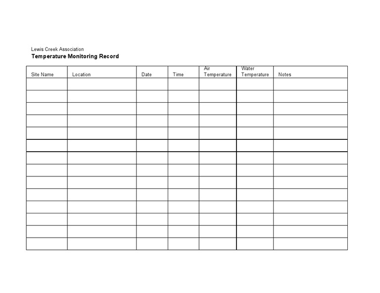 Temperature Monitoring Record | PDF